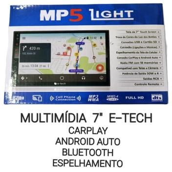 Central Multimídia 7 Polegadas Touch Screen Universal E-Tech - Central Multimídia para Carro ...