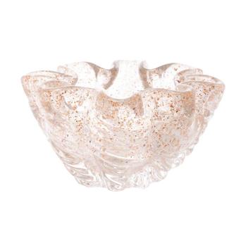 Centro de Mesa Vidro Italy Transparente e Dourado 15,5cm x 9cm - Wolff ...