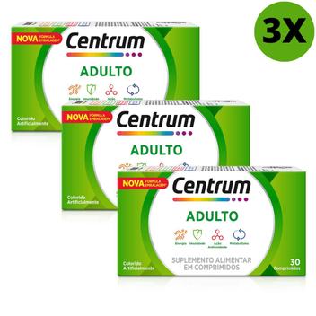 Centrum A-Z 30 Comprimidos Kit Com 3Unidades - Multivitamínico ...