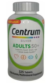 Centrum Silver Adultos 50+ 325 Tablets Sem Sabor - Multivitamínico ...