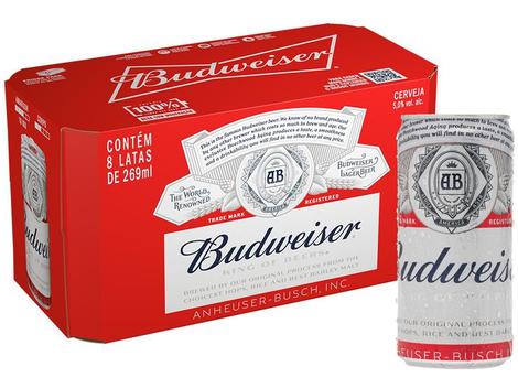 Cerveja Budweiser American Lager 8 Unidades - Lata 269ml - Cerveja ...