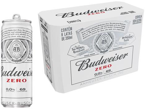 Cerveja Budweiser Zero sem Álcool Malte 8 Unidades Lata 350ml - Cerveja - Magazine Devocepramim