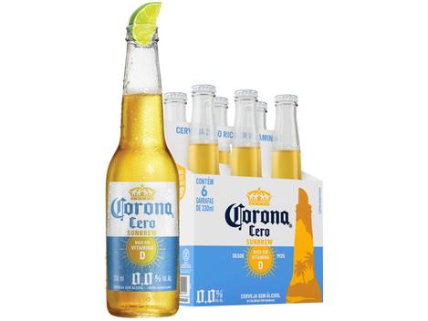 Cerveja Corona Sunbrew Cero sem Álcool 6 Unidades 330ml - Cerveja ...