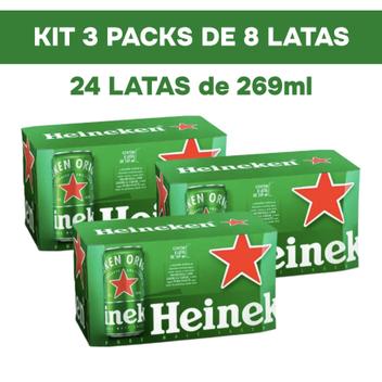 Cerveja Lata 269ml Pack com 24 unidades Heineken - Kit Cerveja ...