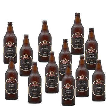 Cerveja Queens Lager Garrafa 600ml - Caixa com 12 garrafas - Queen's ...