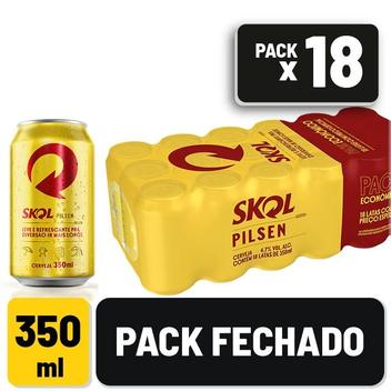 Cerveja Skol Multpack Lata 350ml Caixa C/ 18 Un 1x18 Unidades 350ml LATA - AMBEV - Cerveja ...