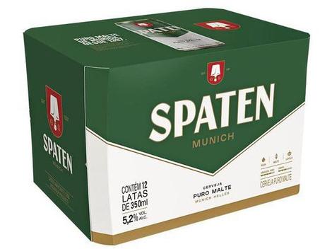 Cerveja Spaten Puro Malte Munich Helles Lager - 12 Unidades Lata 350ml ...