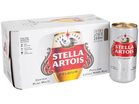 Cerveja Stella Artois Puro Malte - Premium American Lager 8 Unidades ...