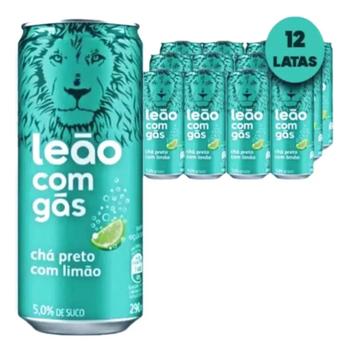 Chá Preto Matte Leão Limão com Gás Zero Açúcar Lata 290ml, 6 unidades ...