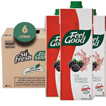 Chá Vermelho com Amora FEEL GOOD 1L (6 Unidades) - Chá - Magazine Luiza
