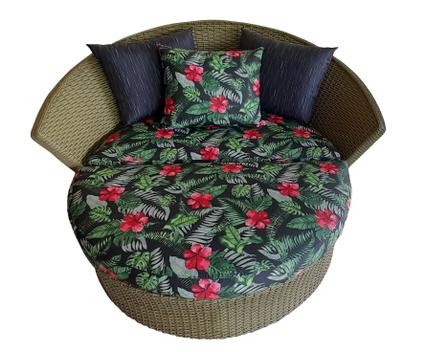 Chaise Ninho Sofá Meia Lua Varanda Jardim Piscina 1,60 Mts em Fibra ...