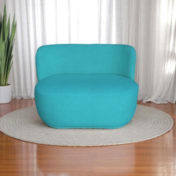 Chaise para Sala de Estar 2 Lugares Veludo Bia Azul Turquesa - Estopar ...