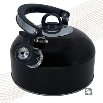 Chaleira Inox 1,5 ou 2 Litros com Tampa e Apito Cabo Móvel Colorida ...