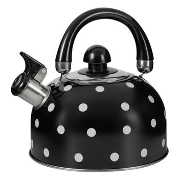 Chaleira Inox Color Poá Preta 2,5 Litros Chaleira Esmaltada de Aço Inox ...