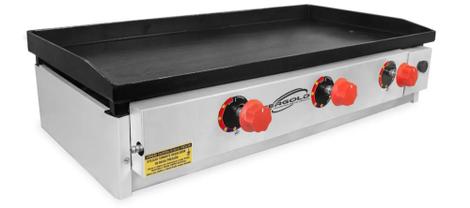 Chapa Chapeira Lanche 5mm Porção c/prensa Abafador de 40x80 Inox ...