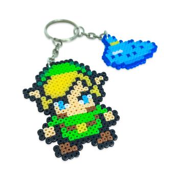 Chaveiro duplo pixel art (hama bead) link e ocarina - Pomps Geek ...