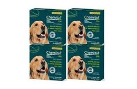 Chemital Plus Vermífugo Cães 4 Comprimidos Kit Com 04 Caixas - Chemitec ...