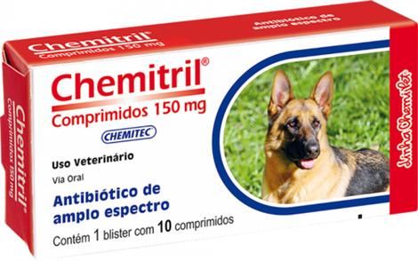 Chemitril 150mg para Cães Chemitec 10 comprimidos - Antibiótico Pet ...