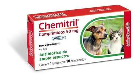 Chemitril 50mg - Cães E Gatos C/10 Comprimidos - Chemitec - Anti ...