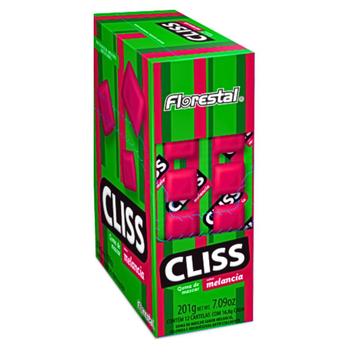 Chiclete Cliss Cartela Melancia FLORESTAL 201g - 1cx c/ 12un ...