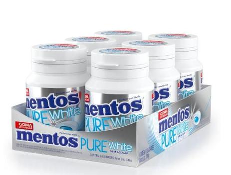Chiclete Mentos Pote Pure White 56g com 6 potes de 56g - Chicletes e ...