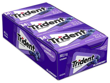 Chiclete Trident Blueberry Sem Açúcar - Display com 12 Unidades de 25 ...