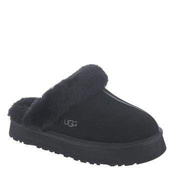 Chinelo Feminino UGG Disquette - Camurça Preta com Pele de Carneiro ...