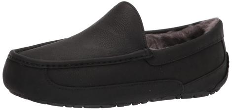 Chinelo UGG Ascot Masculino em Couro Preto Fosco - Tamanho 14W - Sapato ...