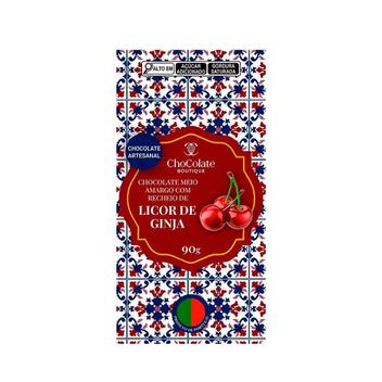 Chocolate Boutique Meio Amargo com Recheio de Licor de Ginga - 90g ...