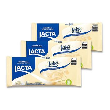 Chocolate Branco Laka Lacta Kit 3 Barras De 80G - Chocolate / Barra de ...