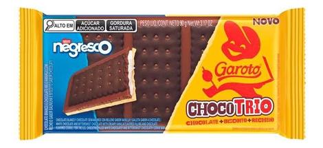 Chocolate Chocotrio Garoto Negresco 90g - Chocolate / Barra de ...
