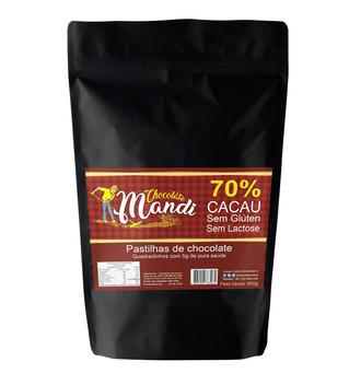 Chocolate Em Pastilhas Mandi 70% Cacau - Artesanal - 800G - Chocolate ...