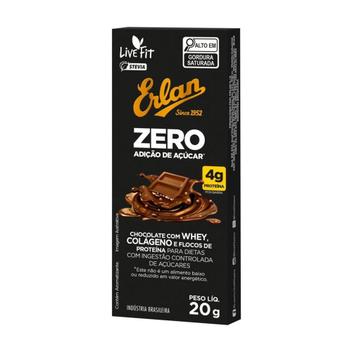 Chocolate Erlan Zero Açúcar com Whey Protein 20g - Embalagem com 12 ...