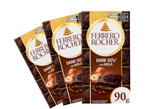 Chocolate Ferrero Rocher Dark 55% Importado 90g - 3 Unidades ...
