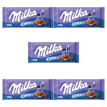Chocolate Milka Oreo Barra Kit com 5 Unidades de 100g - Chocolate ...