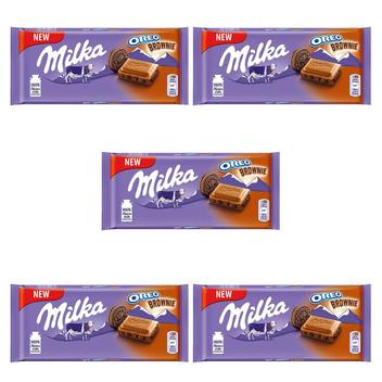Chocolate Milka Oreo Brownie Barra Kit com 5 Unid de 100g - Chocolate ...