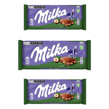 Chocolate Milka Pedaços de Avelã Kit com 3 barras de 100g - Chocolate ...