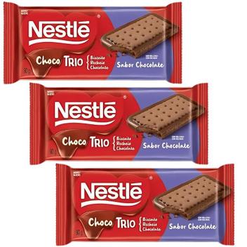 Chocolate Nestlé Chocotrio Chocobiscut Kit 3 Barras de 90g - Chocolate ...
