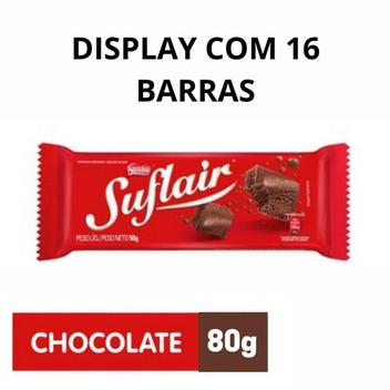 Chocolate Nestlé Suflair Leite Display Com 16 Barras De 80G - Nestle ...