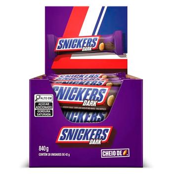 Chocolate Snickers Dark - com 20 unidades - Mars - Chocolate / Barra de ...