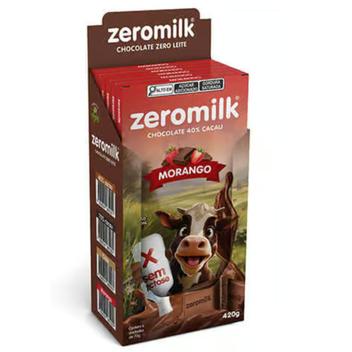 Chocolate Zero Lactose Vegano Morango Zeromilk - 6 barras de 70g - Chocolate / Barra de ...