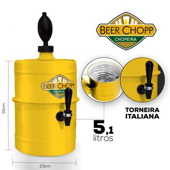 Chopeira Beer Chop Amarelo 5.1lt Portátil E Porta Copos - Beer Chopp ...