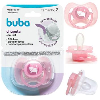 Chupeta Comfort Buba Ultra Soft Tam 1 ou Tam 2 Para Bebês com Tampa ...