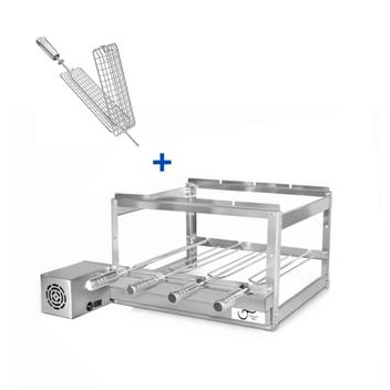 Churrasqueira Gira Giratória Grill 4 Espetos + 1 Grelha Inox - JME ...