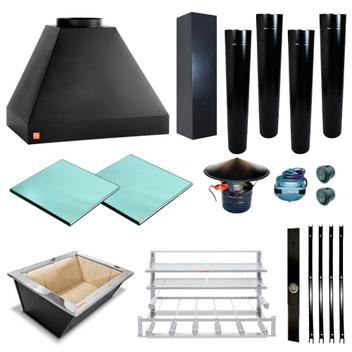 Churrasqueira Gourmet Maker Preta 4 S. Fundo C/ Capa 2175 G - Makeer ...