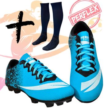 Chuteira Campo Adulto Infantil + Meião - PERFLEX Revolution - Chuteira - Magazine Luiza