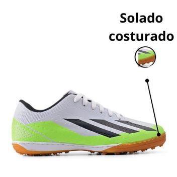 Chuteira Society Branca Grama sintetica/Futebol/Profissional/Aderente ...