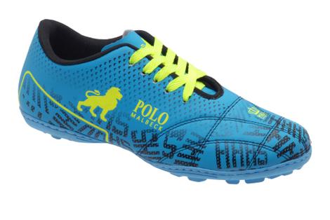 Chuteira Society Polo Malbec Azul Futebol 7 - Chuteira - Magazine Luiza