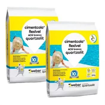 Cimentcola Flexivel Branco Tipo Ac3 Quartzolit 20kg Kit 2 Un ...