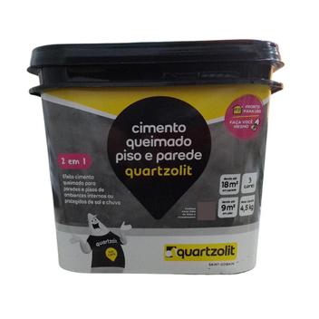 Cimento Queimado Pronto Quartzolit Cinza 4,5kg Rende 18m2 - Cimento ...